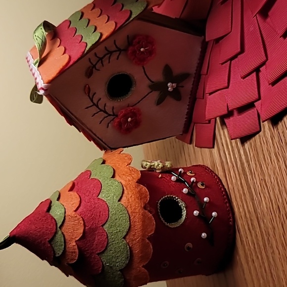 Other | 2 Small Felt Bird Houses | Poshmark